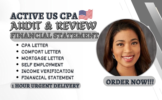Audit financial statement, sign us cpa income verification letter ...
