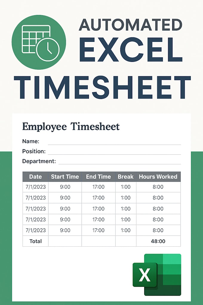 Make custom excel timesheets by Ozandelta1922 | Fiverr