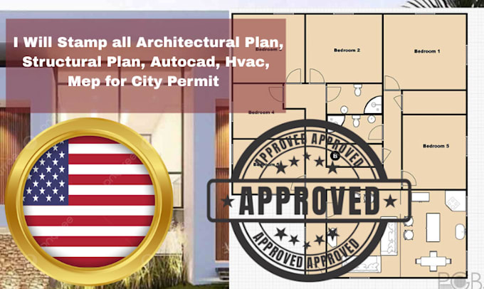 Stamp all architectural plan structural plan autocad hvac mep for city ...