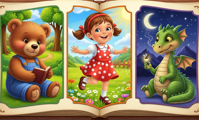 3d children book illustration and children story book for kids by ...