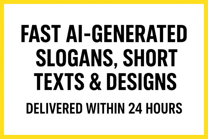 Create fast ai generated slogans by Ianvanva | Fiverr