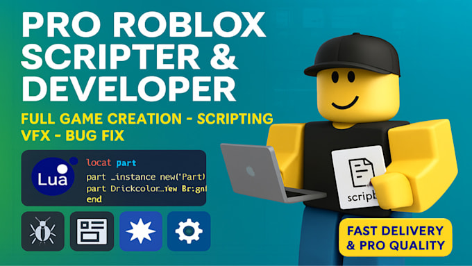 Be your roblox scripter, developer lua scripter gui roblox full game scripting by Olaroblox | Fiverr