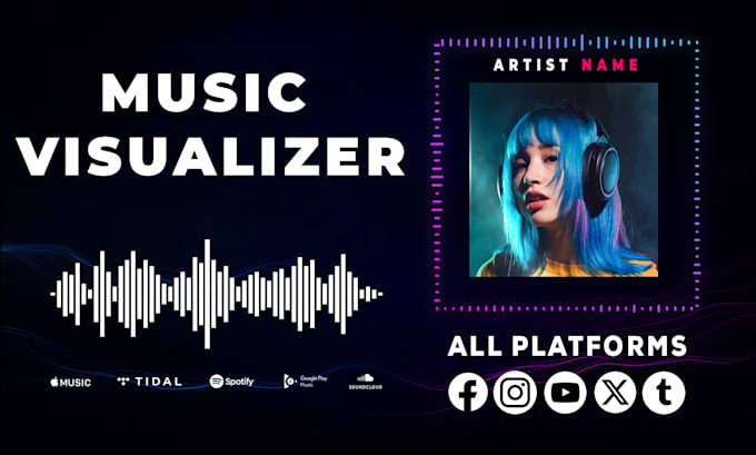 Create your audio spectrum, and music visualizer for social media by Sohelrana_prof | Fiverr