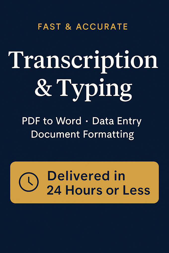 Type, format, and deliver your documents fast and accurately within 24 ...