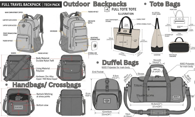 Do bag tech pack duffle tote bag backpack tech pack bag design for ...