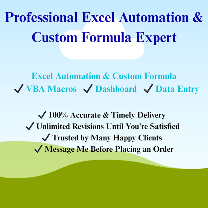 Automate your excel tasks using formulas and functions by Razibace | Fiverr