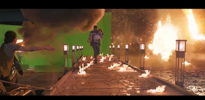 Insert realistic fire explosion, smoke, blood, rain to your footage ...