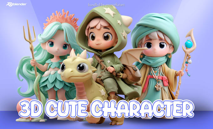 Create 3d cute modeling character for mascote, game, and printing by ...