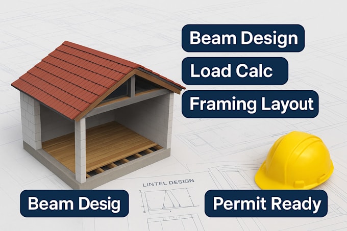 Beam design structural plan load wall framing permit drawing by ...