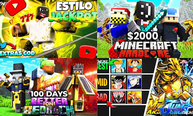 Design pro roblox gfx thumbnail, youtube thumbnail, minecraft art ...