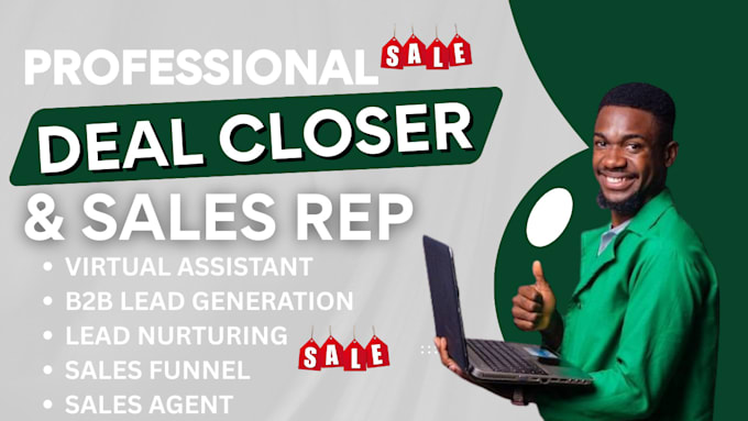 Be your sales closer virtual sales assistant b2b lead sales expert linkedin by Jamessmedia | Fiverr