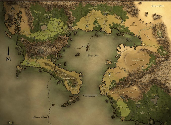 Do a custom map for fantasy, country, landscape, map city by Gwejdthi ...