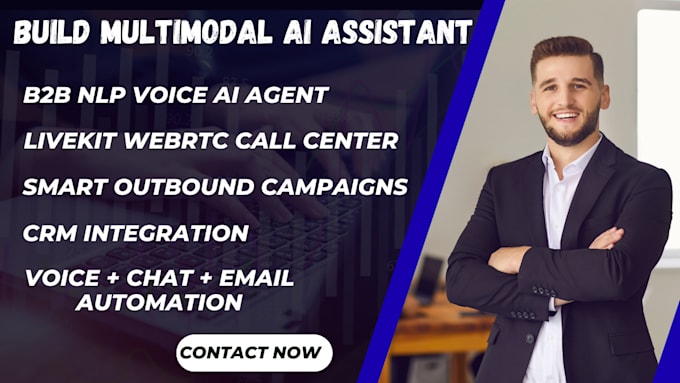 Build multimodal ai assistant, b2b nlp voice ai agent livekit webrtc ...