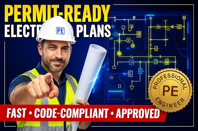 Create full electrical construction plan sets with pe stamp for permit ...