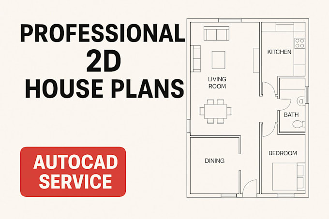 Create 2d house plans and floor drawings in autocad by Adeel436 | Fiverr