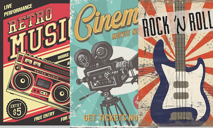 Draw event poster concert poster music poster design vintage poster ...