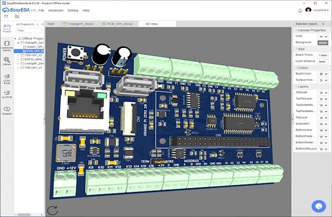 Do pcb layouts, circuit design schematic prototype in altium eagle ...