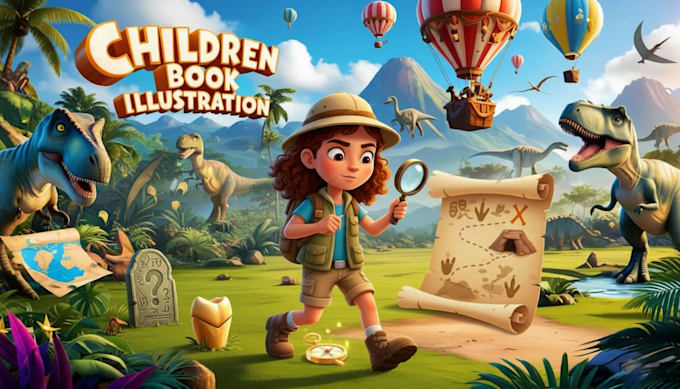 Design 3d children book illustration, book illustration, children ...