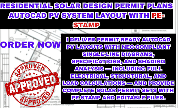 Do residential solar design permit plans autocad pv system layout with ...