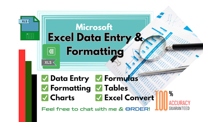 Do microsoft excel data entry, formatting, formulas and charts by ...