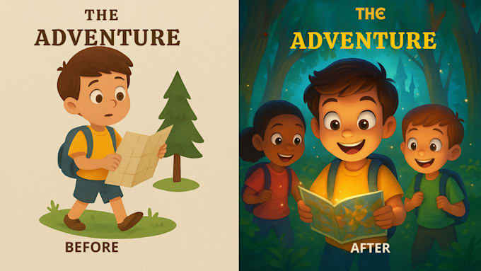 Illustrate 3d children picture book kids story book and book cover for ...