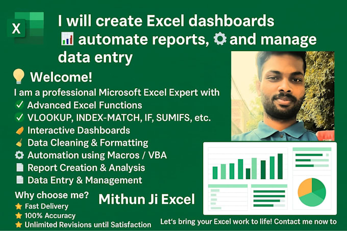 Be your excel expert for data entry, cleaning, and analysis by Mithunjiexcel | Fiverr