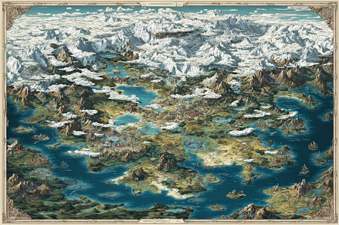 Draw a fantasy map illustration for you by Jazminfel_85 | Fiverr