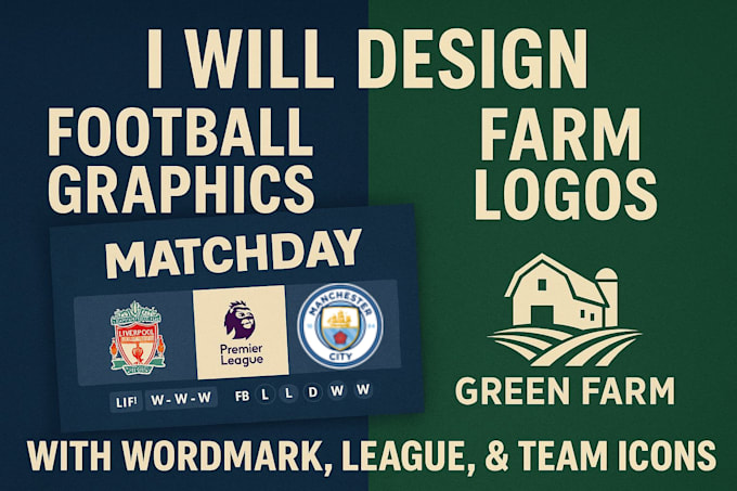 Design football graphics and farm logo with wordmark, league, and team ...
