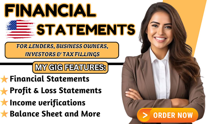 Prepare financial statement, profit and loss, balance sheet, income ...