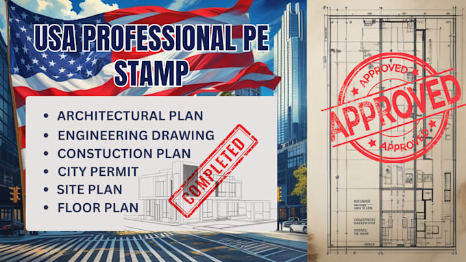 Do architectural stamp, floor plan, mep, pe stamp, structural ...