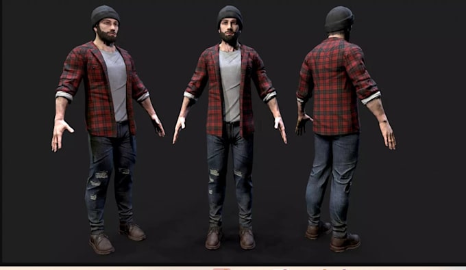 3d modular model, furry character,nsfw3d,game art,3d rig,uv mapping, pbr texture by Lakadaa | Fiverr