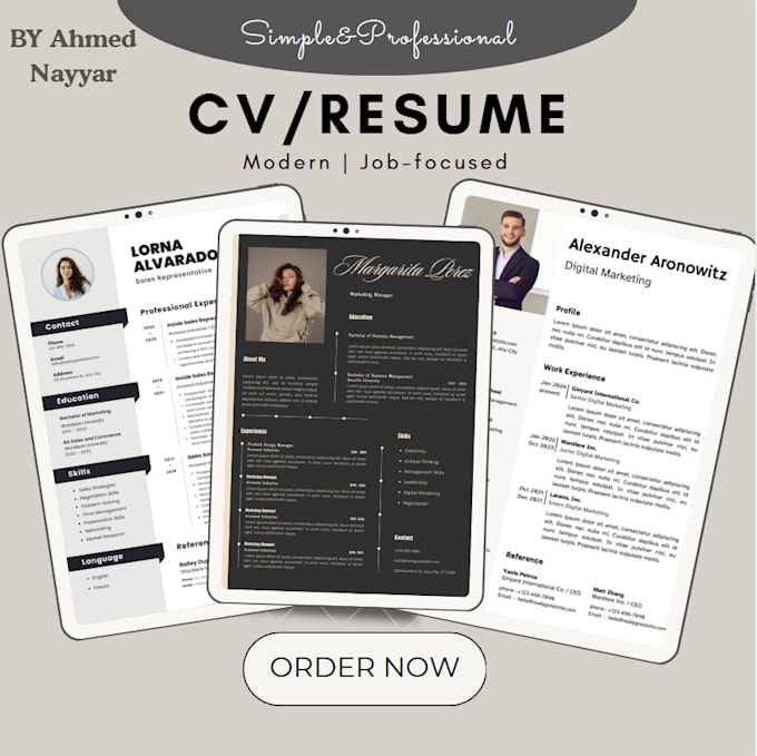 Design a professional cv and resume by Iahmednayyar1 | Fiverr