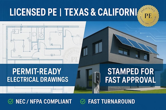 Stamp and deliver permit ready electrical drawings in texas and ...