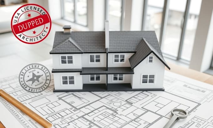Draw stamped home construction plans, usa licensed architect, duplex ...