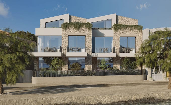 Redesign 3d luxury stone house,rooftop dining,interior apartment,d5 ...