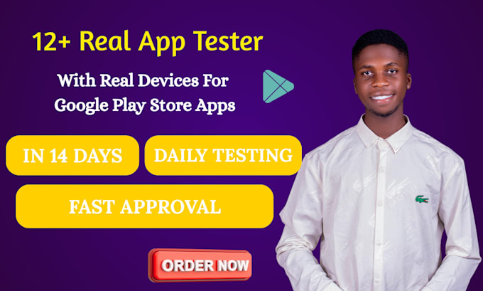 Provide 12 testers or 20 testers for google play console testing with ...