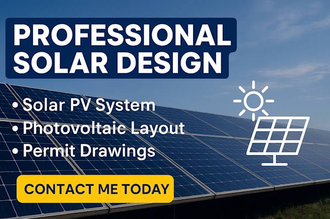 Photovoltaic layout, solar pv system, solar design, sld, site plan ...