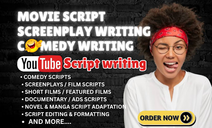 Screenplay, movie script writing, youtube script, comedy script writer ...