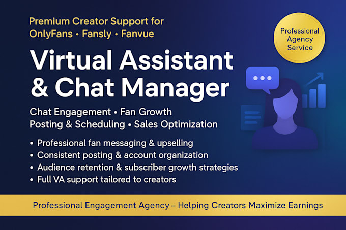 Onlyfans, fansly and fanvue chatter virtual assistant and chat va ...