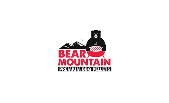 Design awesome bear mountain bbq pellets logo by Almudena_unai | Fiverr