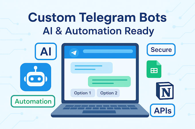 Build a custom telegram bot with inline keyboards, webhooks, and automation by Brandalgenius ...