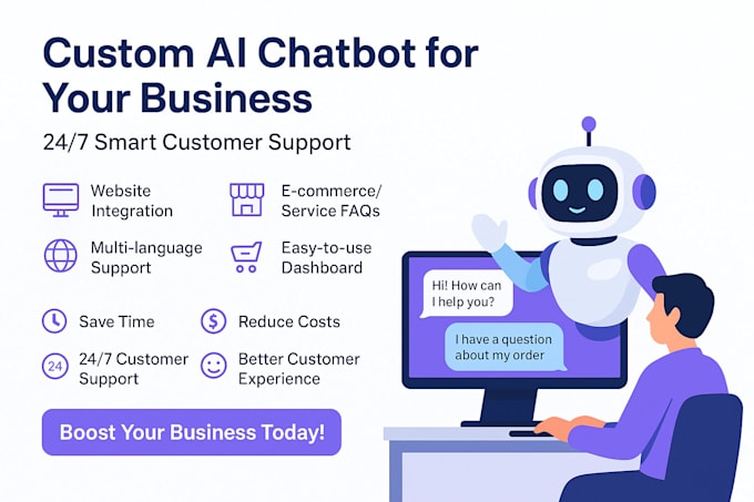 Build a custom ai chatbot or ai agent for your business by Nethinduhansaka | Fiverr