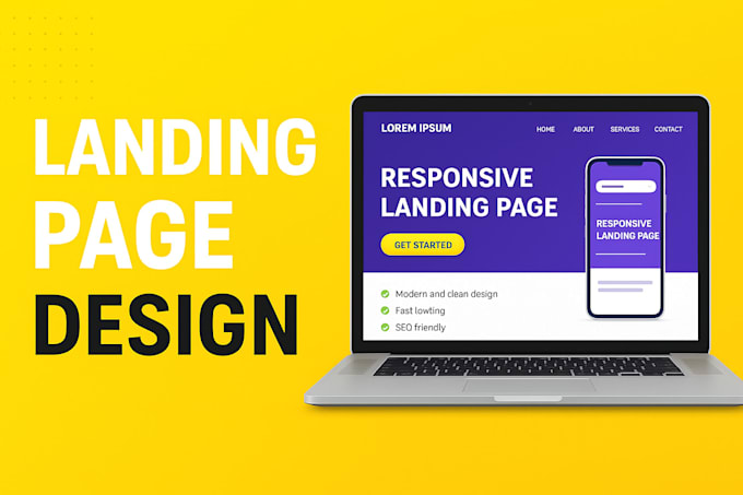 Design a modern responsive landing page with html, css, and animation ...