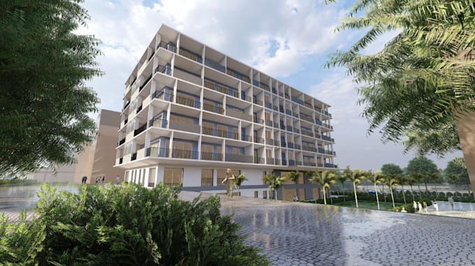 Renovate motel exterior building,apartment design,facade rendering ...
