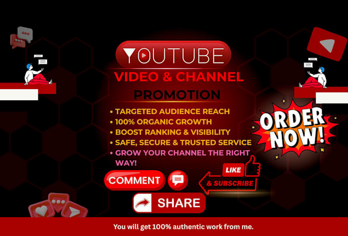 Do organic youtube video, channel promotion by Nusrat_creates | Fiverr