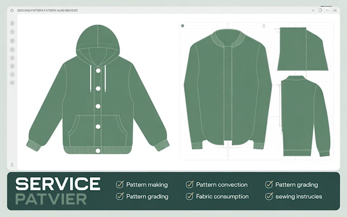 Create sewing pattern ai pattern pdf dxf pattern grading cut sew of any ...