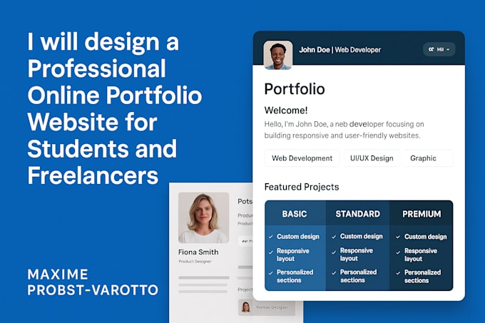 Design a professional online portfolio website for students and ...