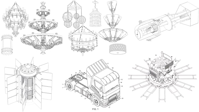 2d patent illustration 2d uspto cad utility patent drawing patent line ...