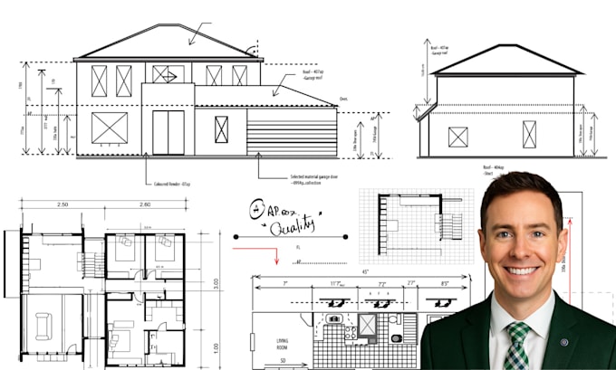 Design 2d floor plan architectural drawing house plans blueprint with autocad by Archy_peterson ...