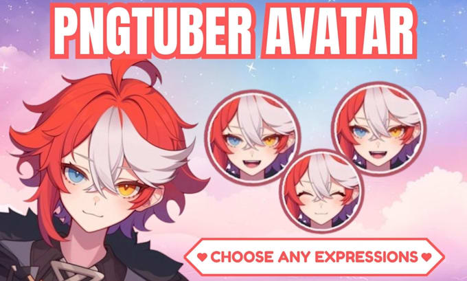 Draw custom pngtuber model vtuber anime png tuber live2d rigging for ...